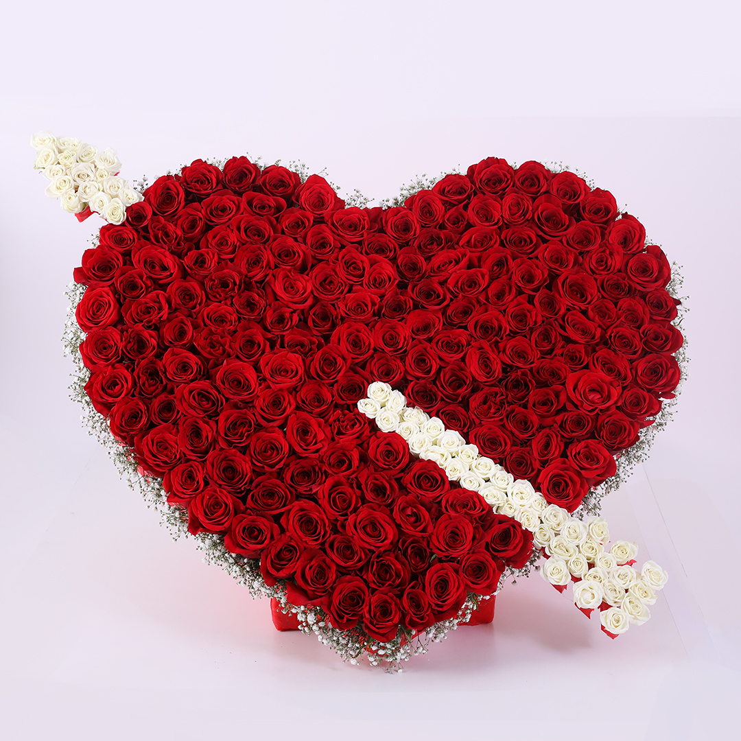 Cupid Heart Arrow Inspired | Large Flower Bouquet