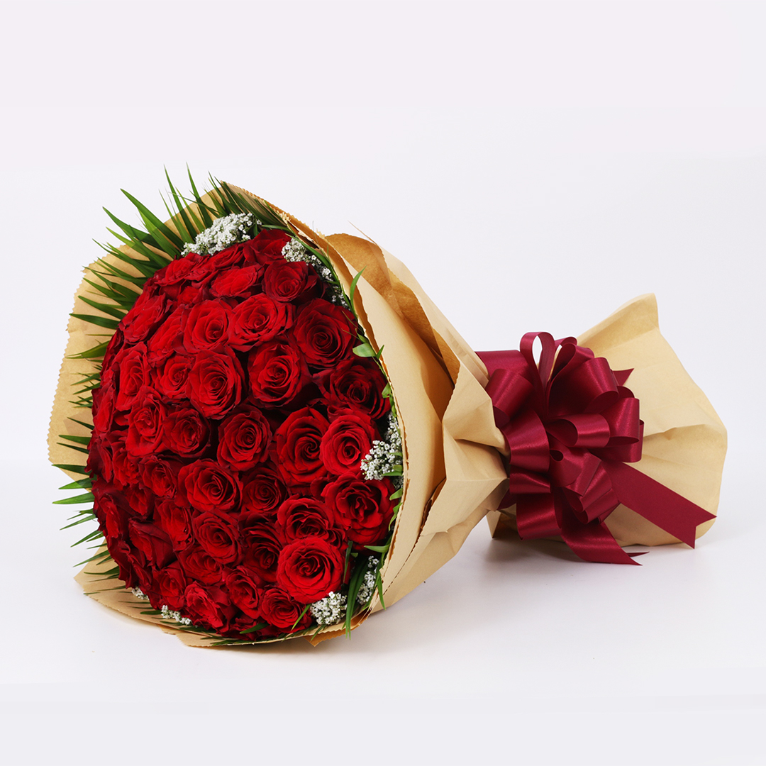 50 Stem Red Roses | Hand Tied Bouquet