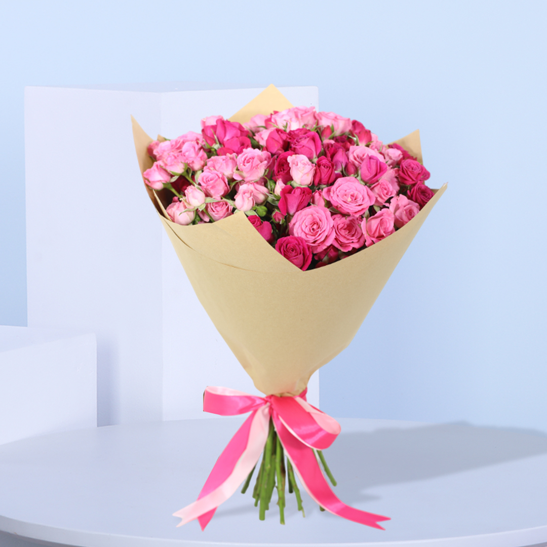 10 Stem Pink Spray Roses Bouquet - Flower Delivery Dubai, UAE