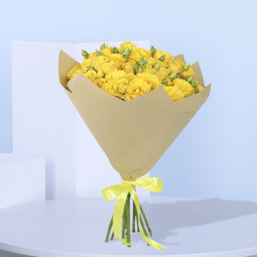 10 Stem Yellow Spray Roses Bouquet | Onlie Flower Delivery Dubai