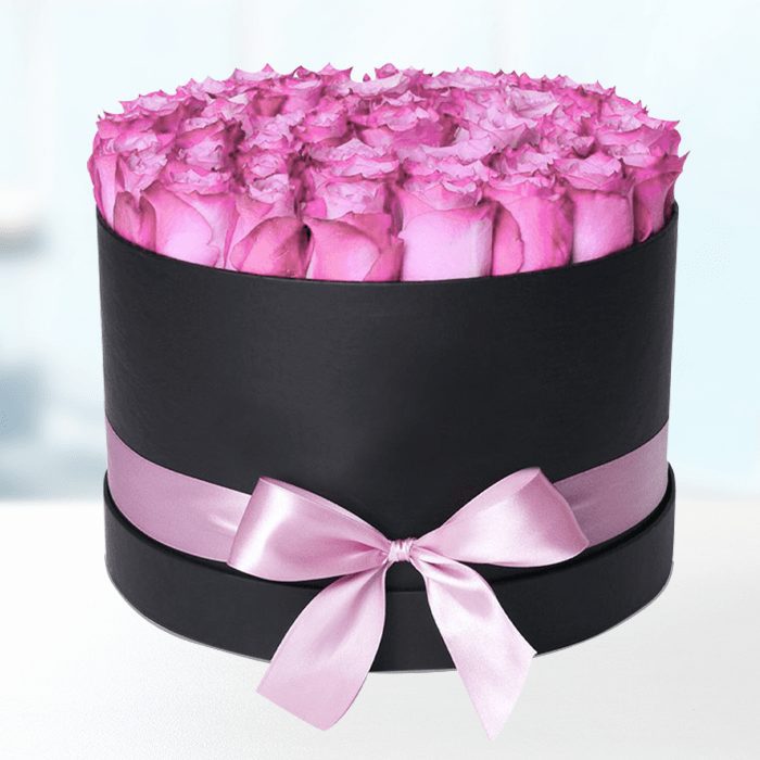 Box of Purple Roses - Flower Delivery Dubai, UAE