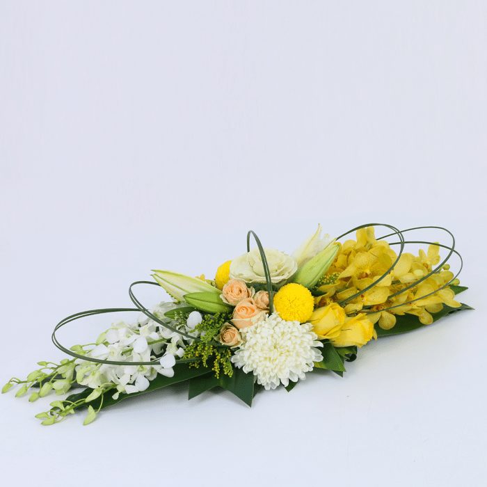 Buy Long and Low Arrangement Yellow Flowers Online in Dubai