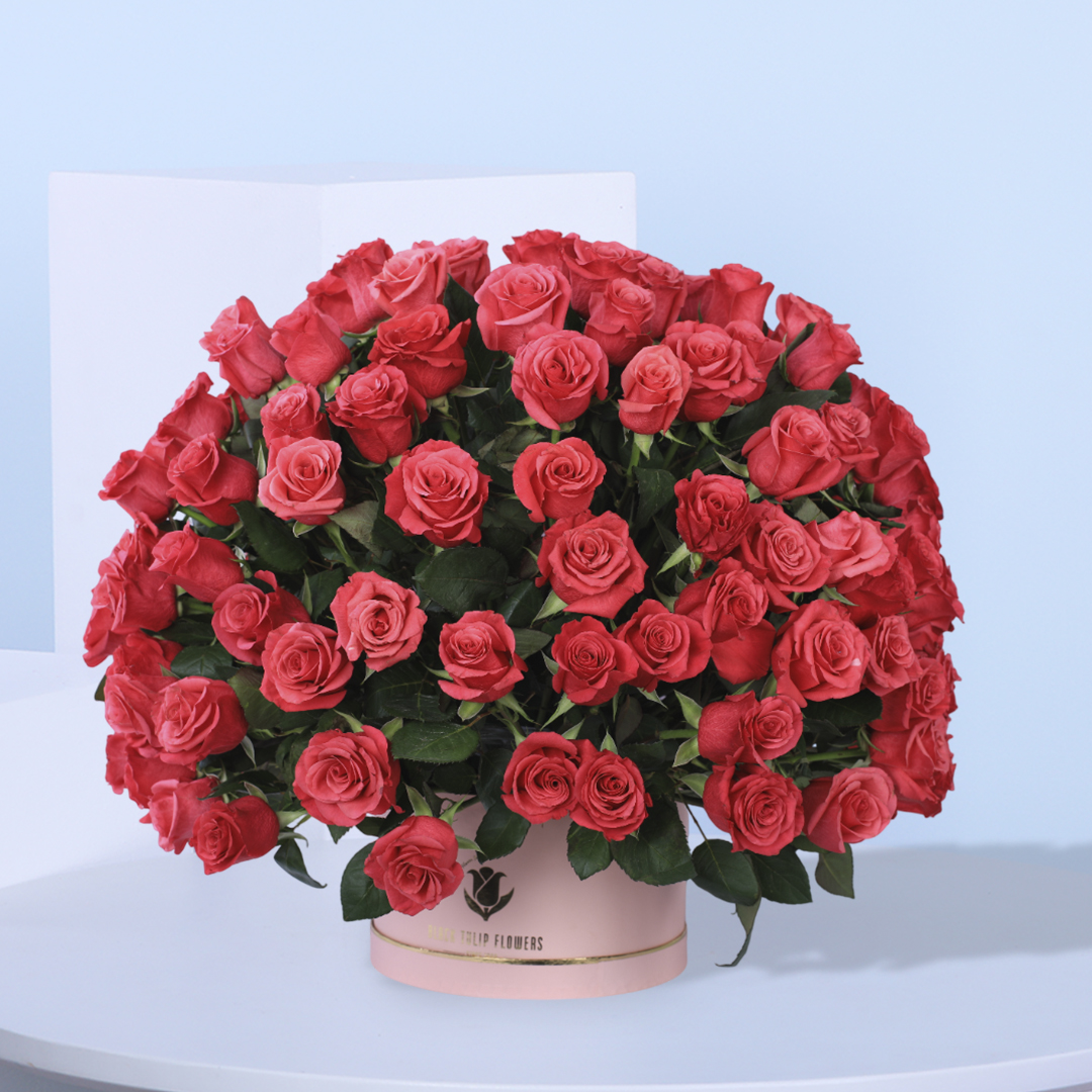Glorious Roses In A Box - Flower Delivery Dubai, UAE