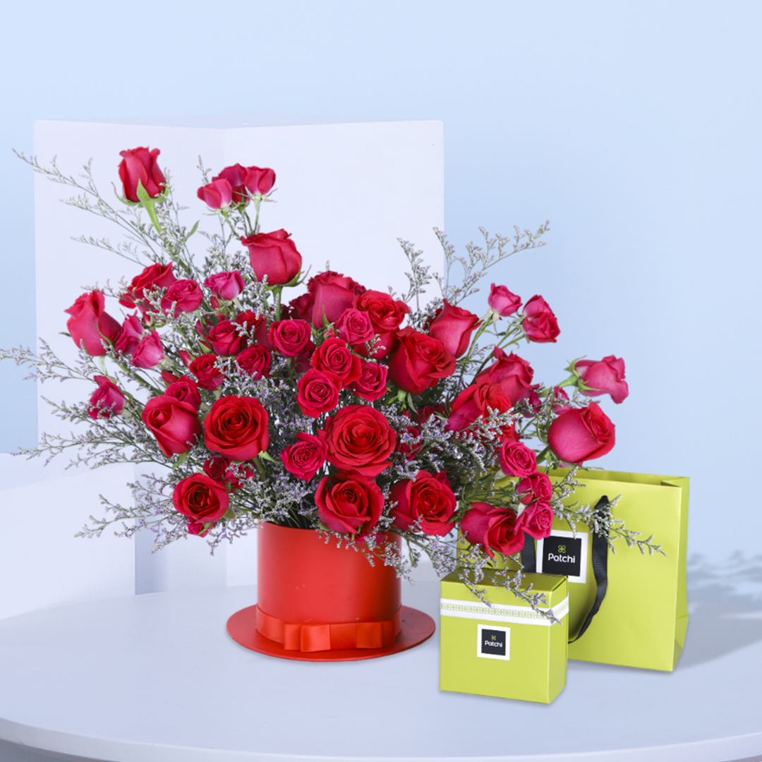 Bright Pink with Patchi - Flower Delivery Dubai, UAE