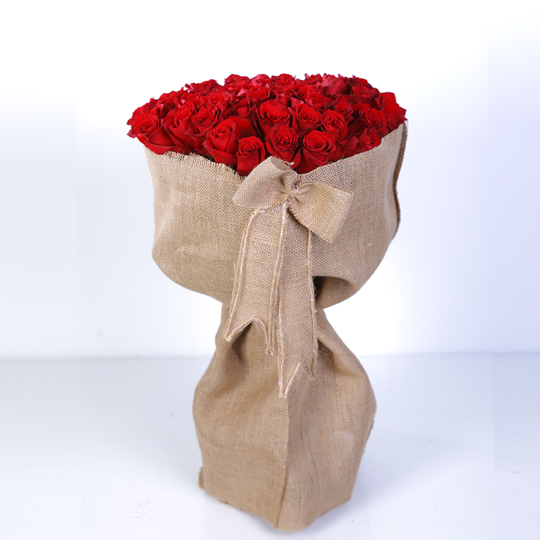 Enchanting Deep Red Rose Bouquet | Order Red Roses Online in UAE