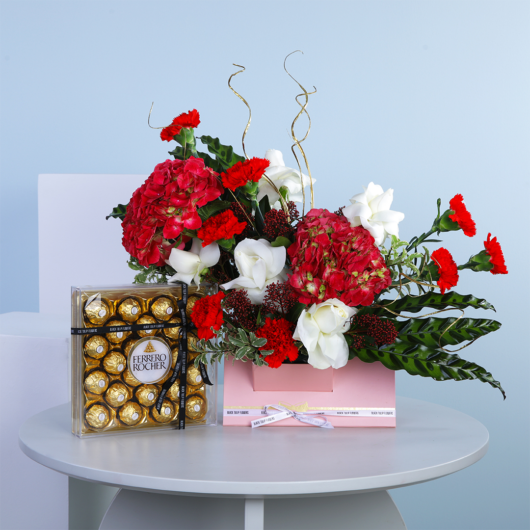 Ferrero Fiesta Bloom Box | Valentines Day Flower Gifts | BTF.ae