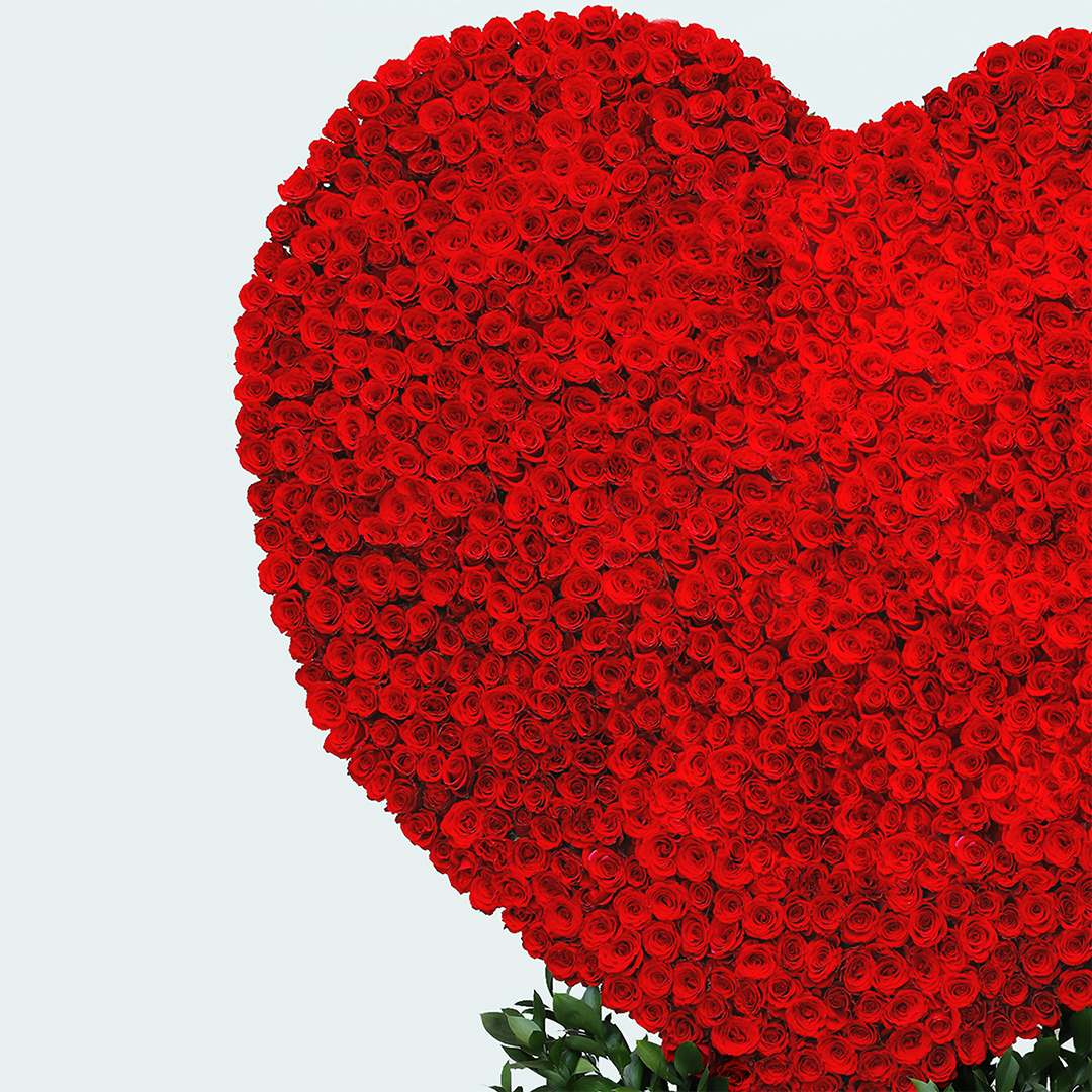 600/1000 Red Roses Heart - Personalized | Valentines Special