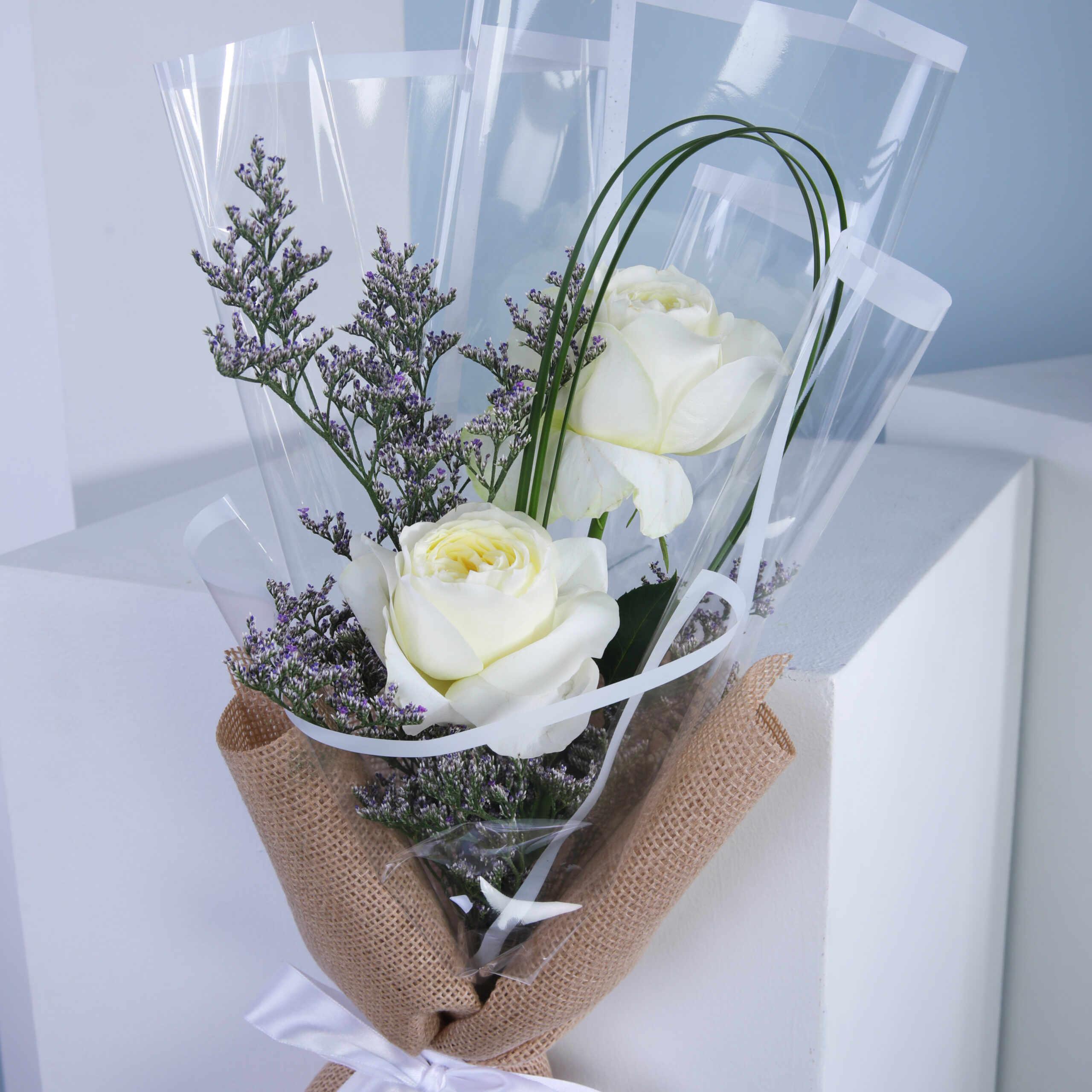 Double White Rose Splendour | Flower Bouquet