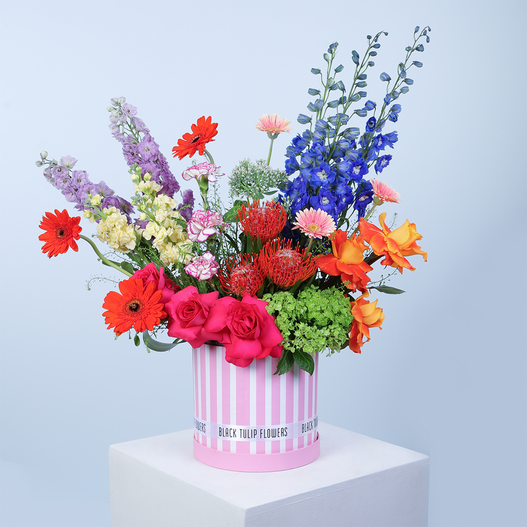 Vibrant Elegance Flower Box | Gift Fresh Flowers