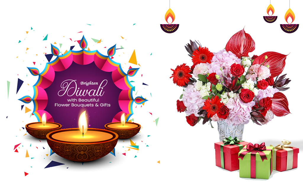 Brighten Diwali with Beautiful Flower Bouquets & Gifts Hampers