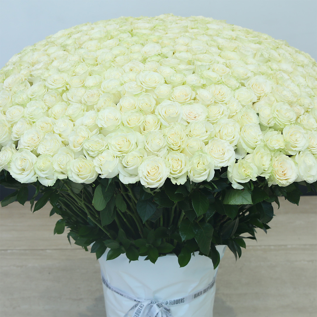Huge Vase of White Roses for Weddings and Events