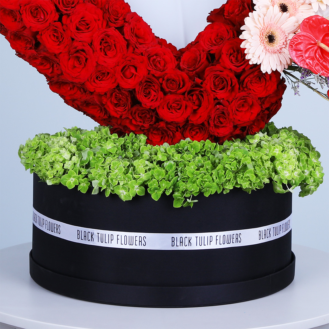 Heart-Shaped Red Rose Arrangement | Valentine’s Day
