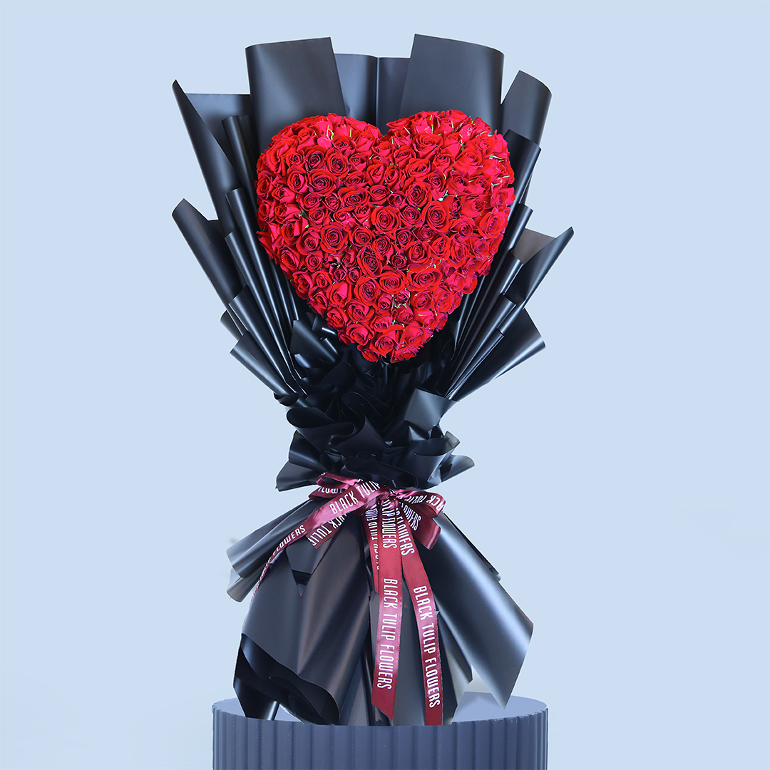 30 Rose Heart Bouquet | Romantic Arrangement