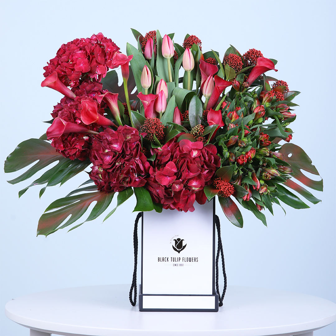 Red Flower Box | Send Flowers Online