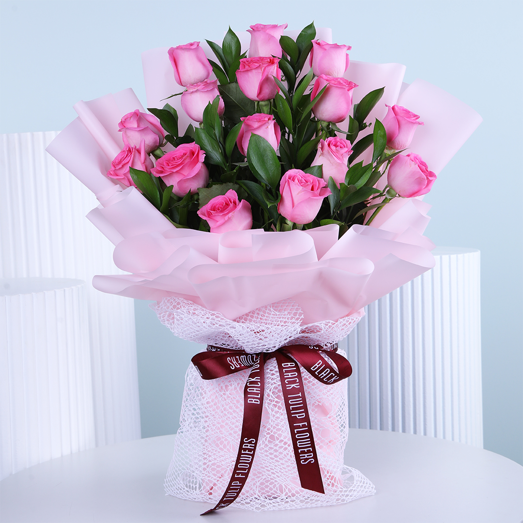 15 Stem Light Pink Rose Bouquet | Timeless Gift