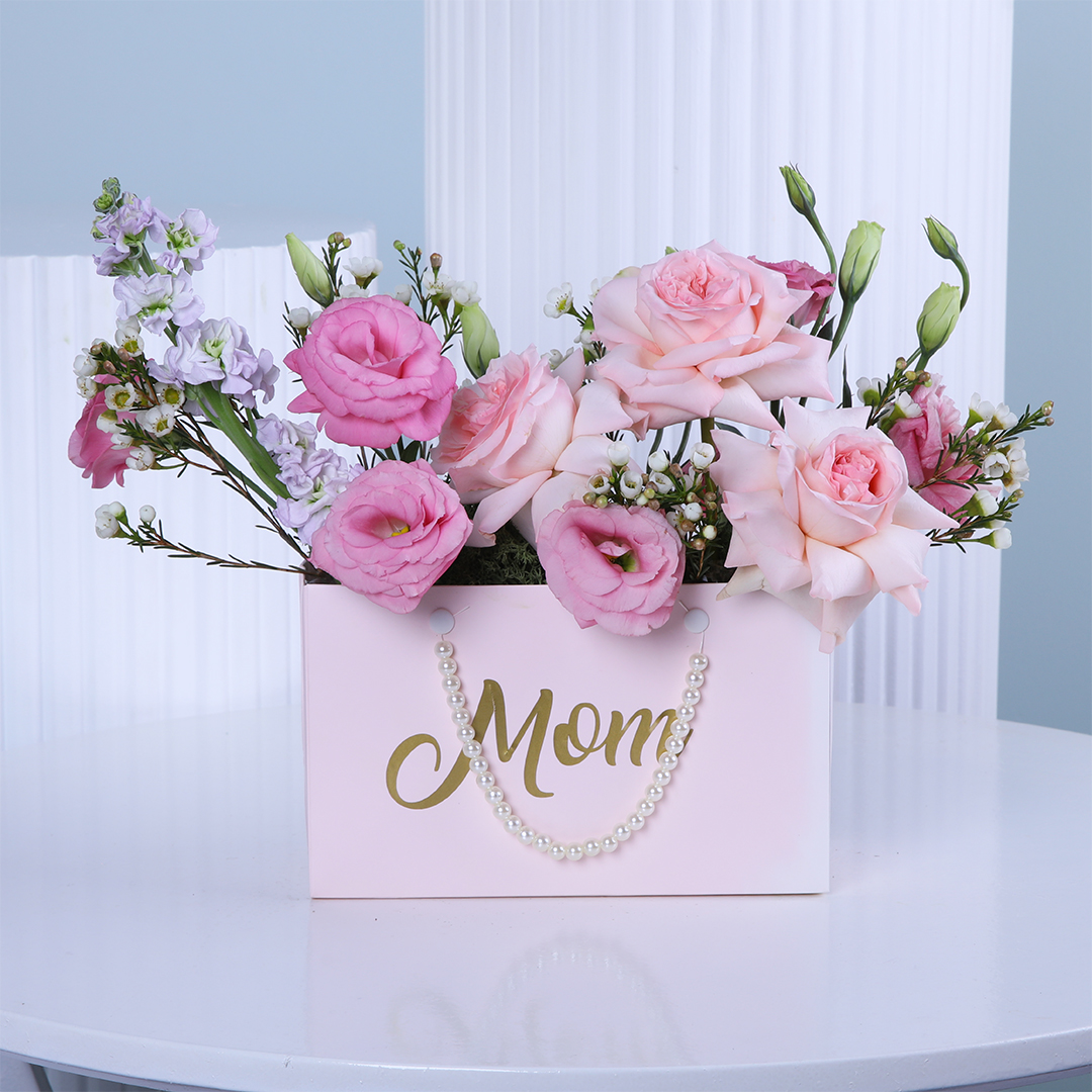 Mom Pink Rose Box Arrangement | Best Mother's Day Gift