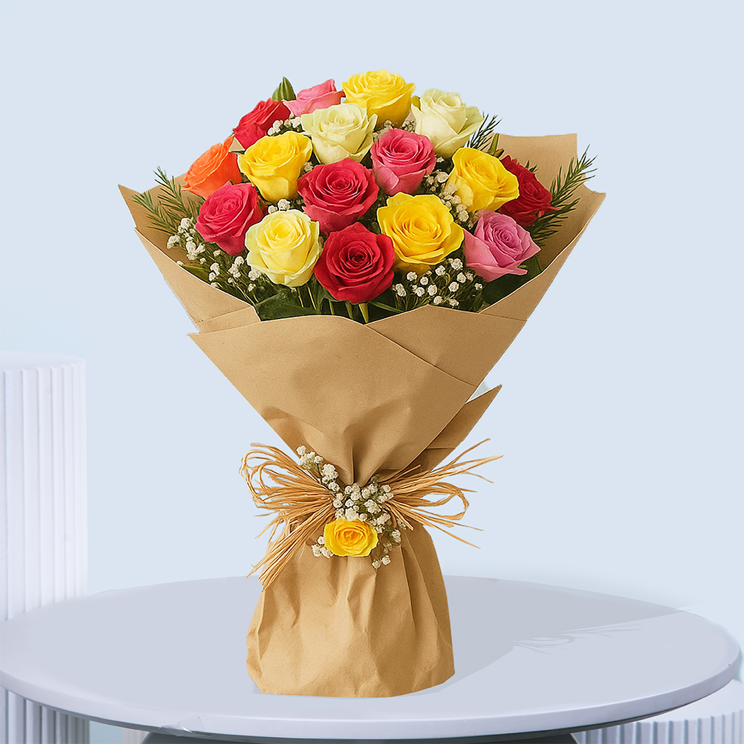 Mixed Rose Bouquet | Colorful Garden Roses