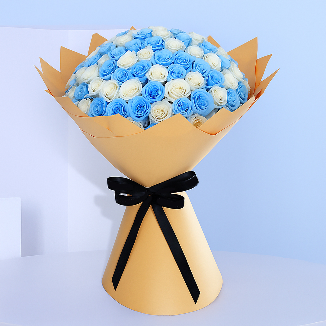 Blue White Roses | Bouquet of Roses