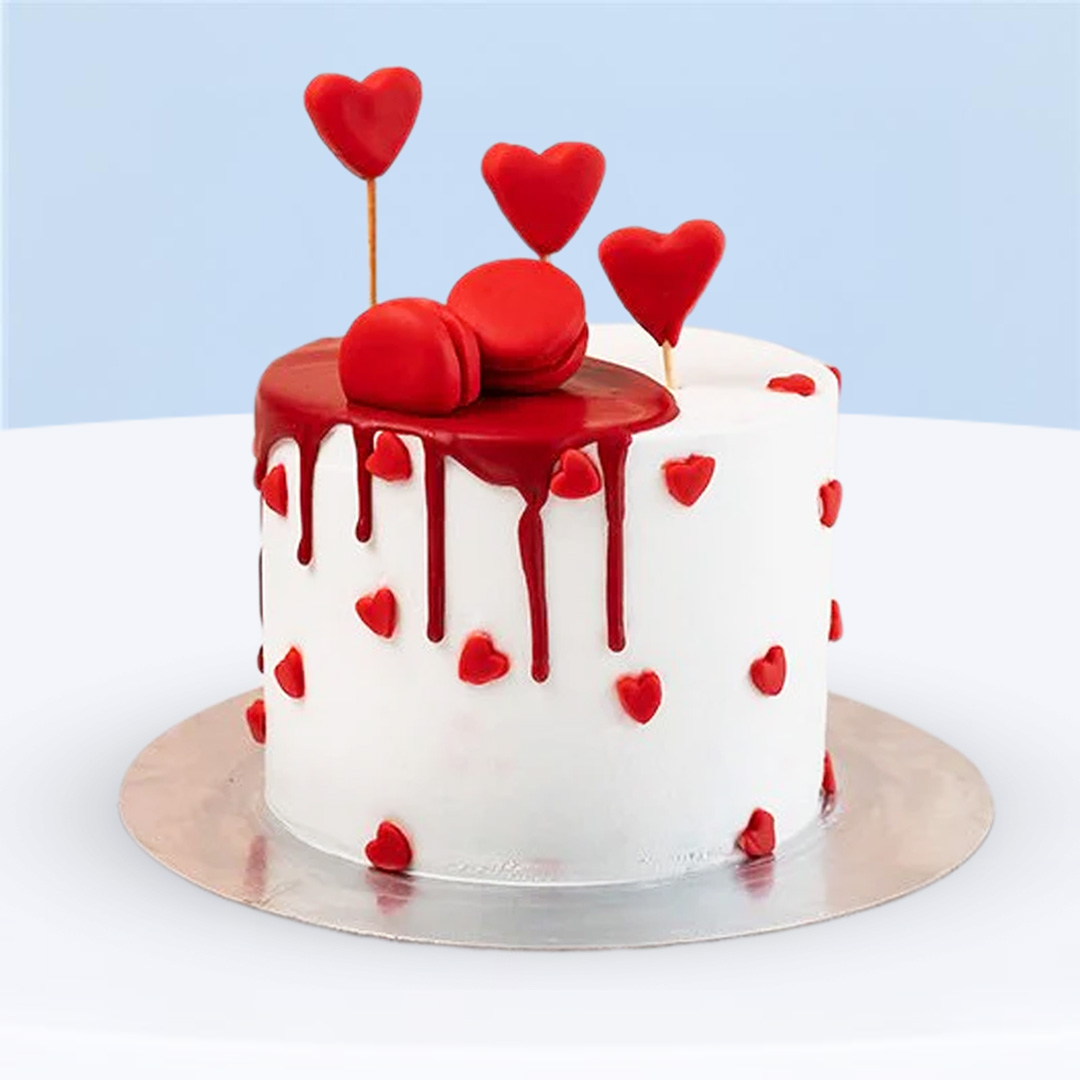 Heart Drip Cake 1 kg | Chocolate or Vanilla Flavor
