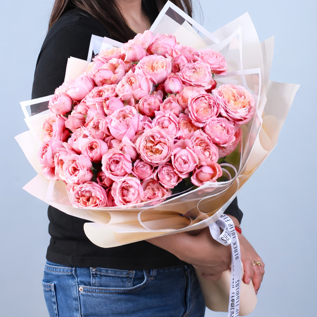 20 Bombastic Light Pink Roses | Peony Style Valentine Bouquet