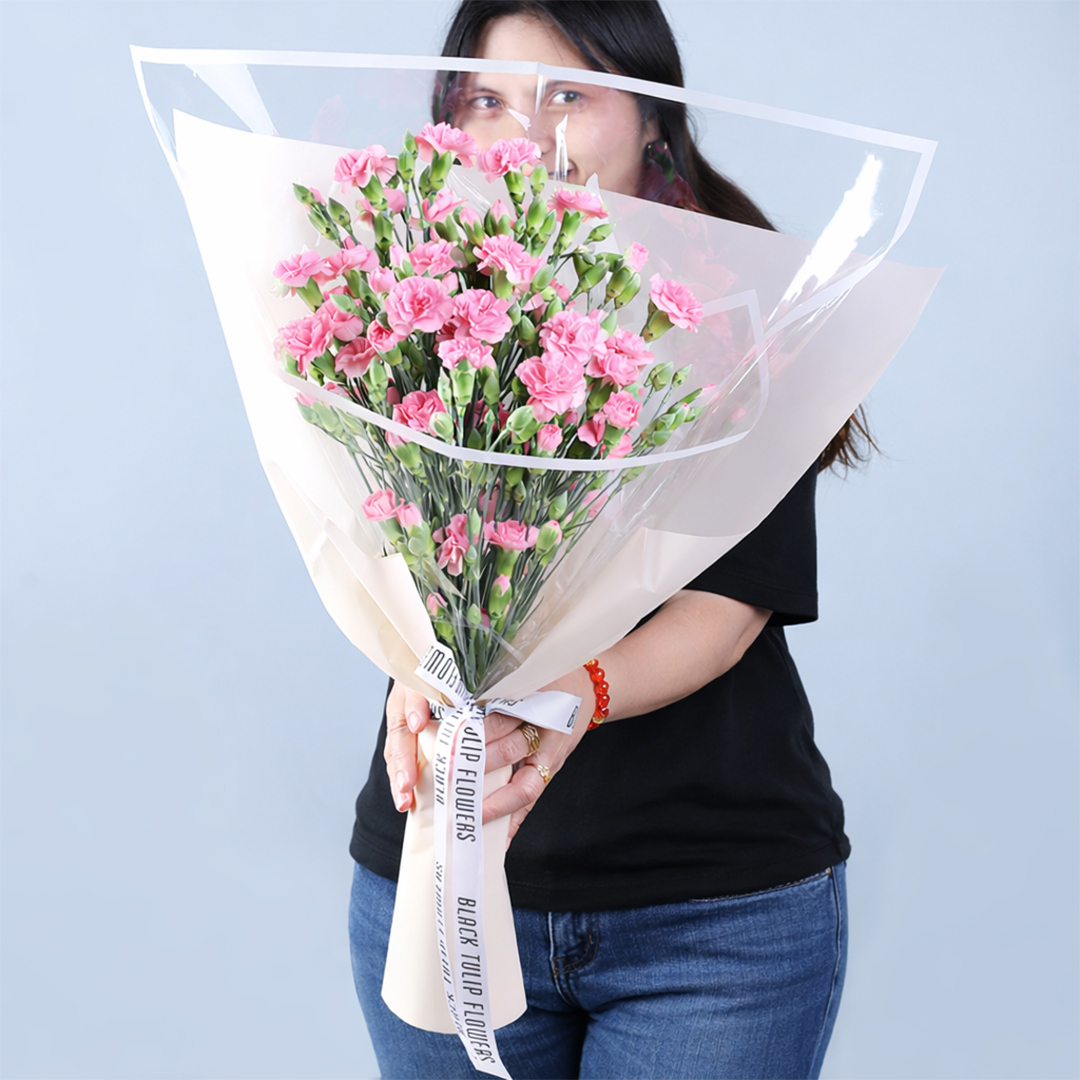 Blush Carnations Valentine Gift | Sweet Flower Surprise